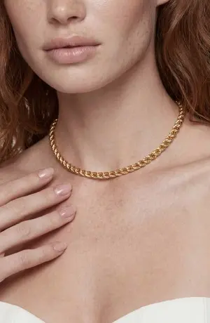 Ettika 18k Plated Spiral Chain Necklace