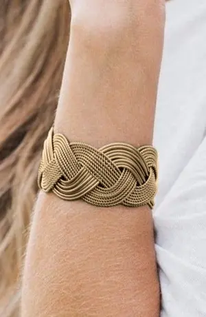 BEARFRUIT JEWELRY Charlotte Statement Cuff Bracelet Modern Minimalist Statement - Warm Bronze