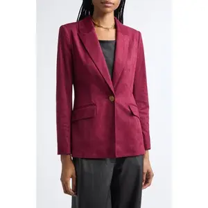 Ramy Brook Marilyn Faux Suede Blazer - Cranberry