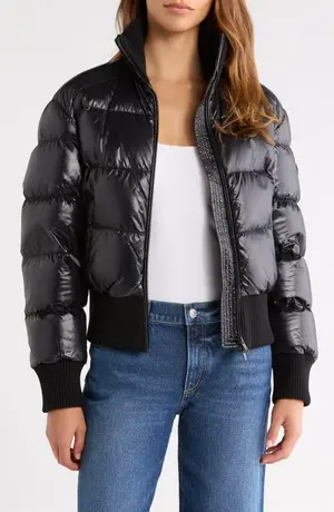 Moose Knuckles Queens 800-fill Power Down Bomber Jacket - Black