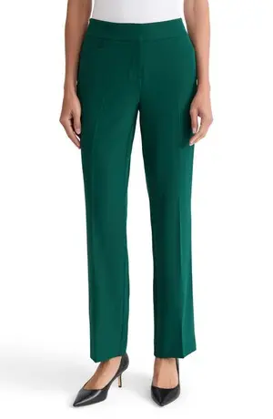 KASPER Flat Front Straight Leg Trousers