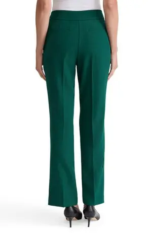 KASPER Flat Front Straight Leg Trousers