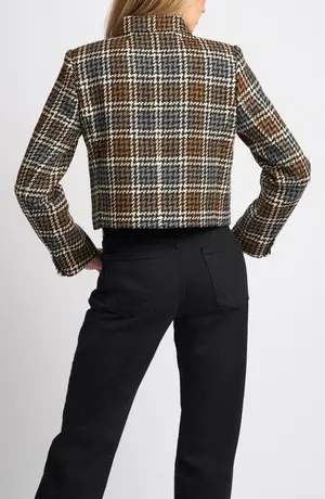 Ted Baker London Jackson Plaid Cropped Jacket