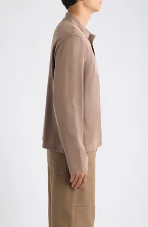 CORRIDOR Long Sleeve Cotton Piqué Polo - Brn