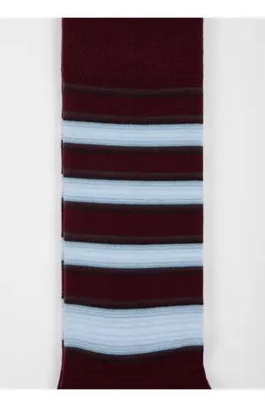 Paul Smith Space Dye Stripe Cotton Blend Dress Socks - 40_light Blue