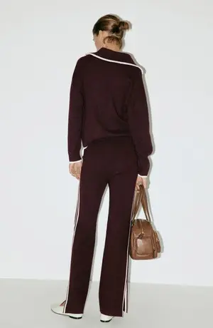 Mango Side Stripe Knit Pants