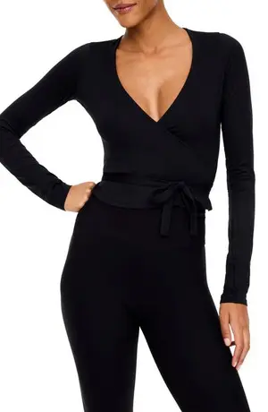 Spanx Ballet Wrap Top - Very Black