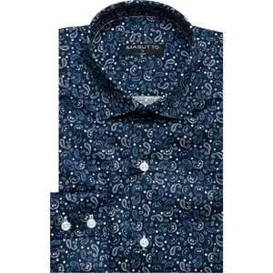 MASUTTO Richmond Print Button-up Long Sleeve Shirt - Blue