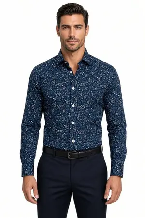 MASUTTO Richmond Print Button-up Long Sleeve Shirt