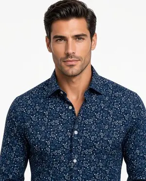 MASUTTO Richmond Print Button-up Long Sleeve Shirt