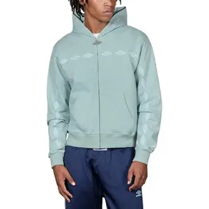 PLEASURES X Umbro Diamonds Fitted Zip Hoodie - Sage