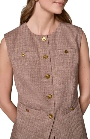 Donna Karan New York Plaid Vest
