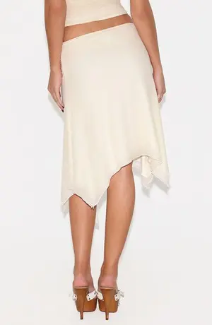 TIGER MIST Juna Mesh Handkerchief Hem Midi Skirt