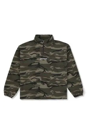 PLEASURES Textured Quarter Zip Pullover