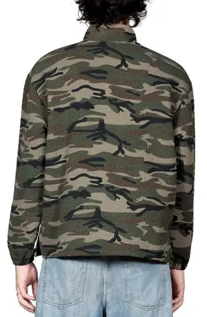PLEASURES Textured Quarter Zip Pullover