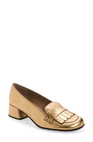 WONDERS Kiltie Loafer Pump Gold