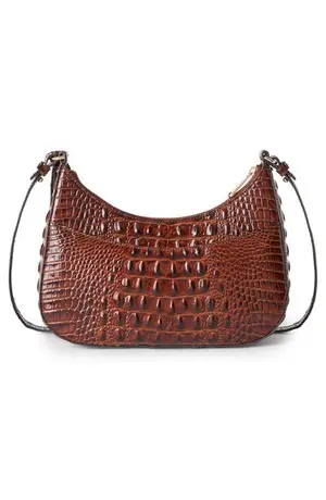 Brahmin Small Stephie Croc Embossed Leather Crossbody Bag - Pecan