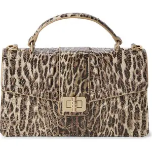 Brahmin Genie Embossed Leather Top Handle Bag - Ocelot