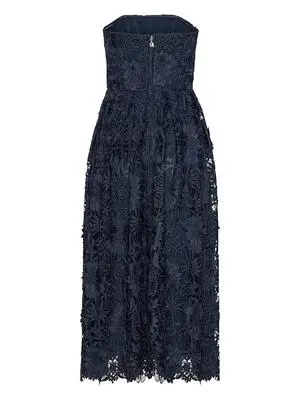 ROTATE BY BIRGER CHRISTENSEN 3d Lace Midi Dress