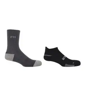PEPER HAROW - MADE IN ENGLAND Reversible Grey Luxury Sports & Aero Trainer Gym Socks Bundle - Black