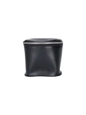 Rick Owens Leather Zip Pouch - Black
