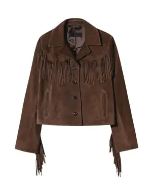 NILI LOTAN Eloi Suede Jacket - Hazelnut