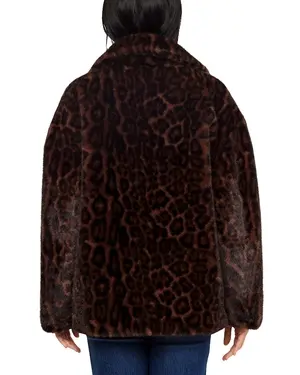 Karen Kane Faux Fur Shawl Collar Coat