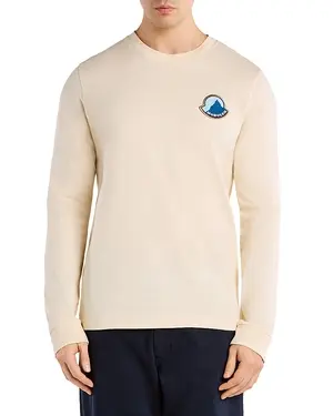 Moncler Cotton Mountain Graphic Logo Shirt - Ivory