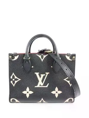 LOUIS VUITTON Pm On The Go Monogram Empreinte Tote Bag - Black