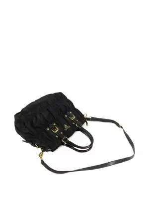 Prada Tessuto Gaufre Tote Bag - Black