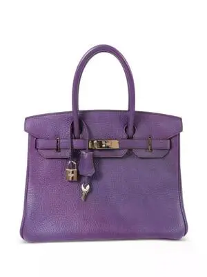Hermès 2012 30 Birkin Leather Tote Bag - Purple