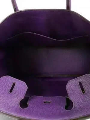 Hermès 2012 30 Birkin Leather Tote Bag - Purple