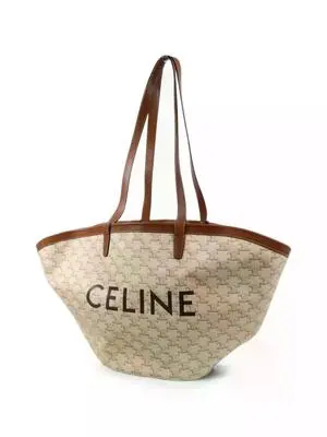 Celine Triomphe Logo Tote Bag - Neutrals