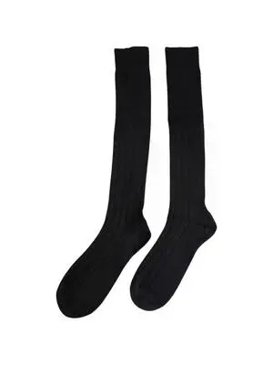 Dolce & Gabbana Ribbed Cotton And Wool Socks - Black