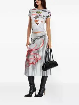 DIESEL® Ribbed Cotton Top With Trompe L'oeil Patches