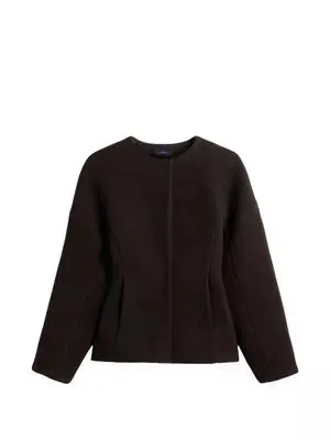 Soeur Round-neck Concealed-fastening Coat - Brown