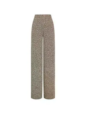 Oscar De La Renta Slubby-tweed Wide-leg Trousers