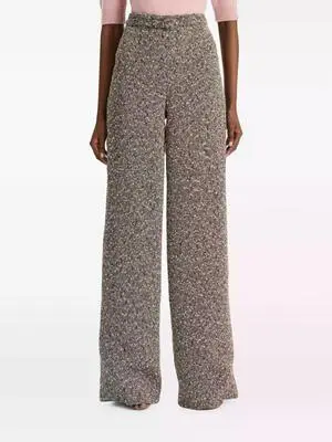 Oscar De La Renta Slubby-tweed Wide-leg Trousers