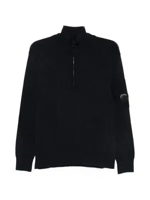 C.P. COMPANY Lens-detail Half-zip Sweater - Blue