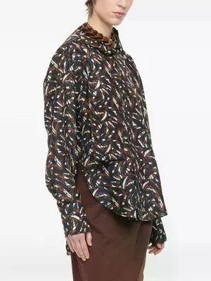 Plan C Abstract-print Haboutai Blouse