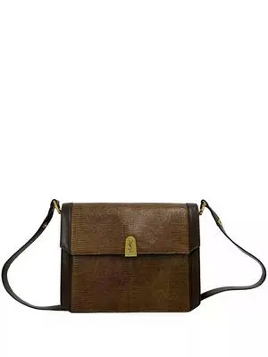 Saint Laurent 1980-2000 Lizard Embossed Leather Crossbody Bag