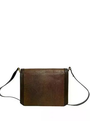 Saint Laurent 1980-2000 Lizard Embossed Leather Crossbody Bag