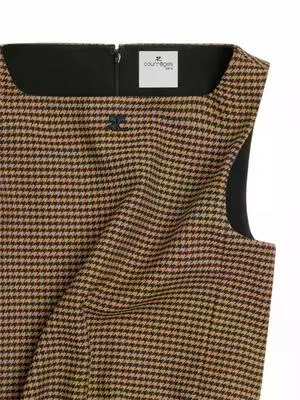 COURREGES Houndstooth Slit Mini Dress