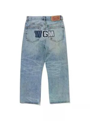 A BATHING APE Shark-motif Straight-leg Jeans