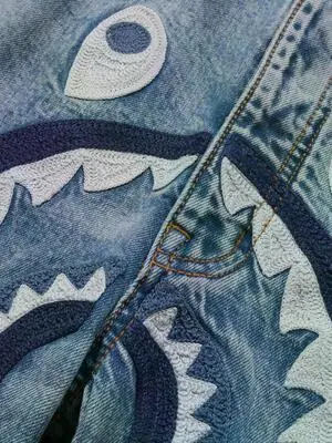A BATHING APE Shark-motif Straight-leg Jeans