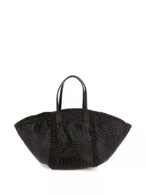 Dragon Diffusion Maxi Teresa Cabas Woven Leather Tote Bag - Brown