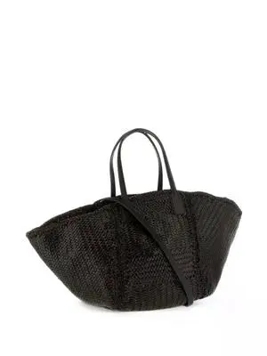 Dragon Diffusion Maxi Teresa Cabas Woven Leather Tote Bag - Brown