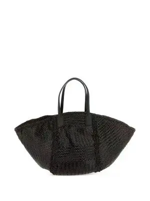 Dragon Diffusion Maxi Teresa Cabas Woven Leather Tote Bag - Brown
