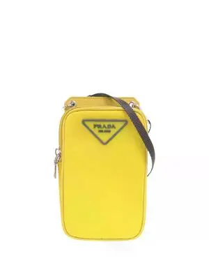 Prada 2010-2026 Saffiano Phone Pouch Crossbody Bag - Yellow