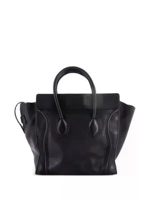 Celine Luggage Bag Smooth Leather Mini Tote Bag - Black